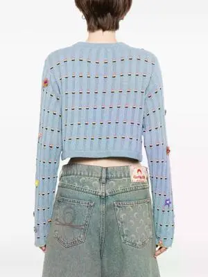 YANYAN Floral Embellished Cropped Cardigan