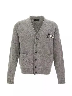 Dsquared2 Logo-patch V-neck Cardigan - Grey