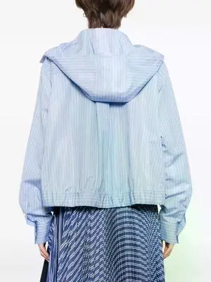 Sacai Striped Hooded Zip-up Jacket
