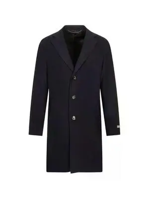 Canali Single-breasted Notched-lapels Coat - Blue