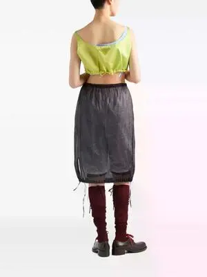 Prada Duchesse Cropped Top - Green