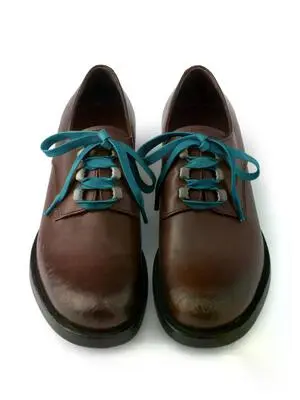 Prada Antiqued Leather Lace-up Shoes