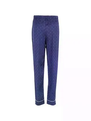 FORTE_FORTE Le Club' Print Satin Trousers - Blue