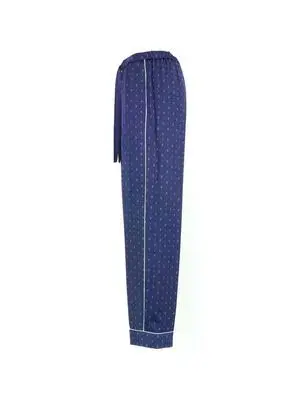 FORTE_FORTE Le Club' Print Satin Trousers - Blue