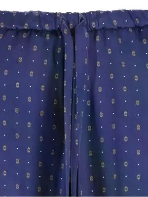 FORTE_FORTE Le Club' Print Satin Trousers - Blue