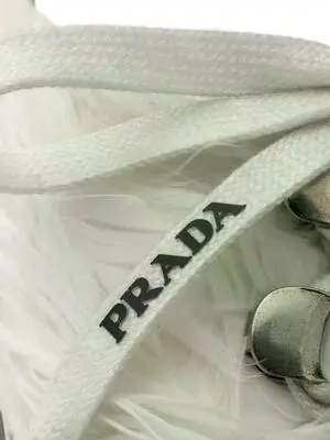 Prada Feather-embellished Satin Pumps
