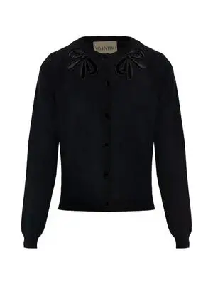 Valentino Garavani Bow-embellished Cardigan - Black