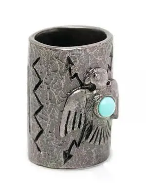 Valentino Garavani Engraved Eagle Ring - Grey