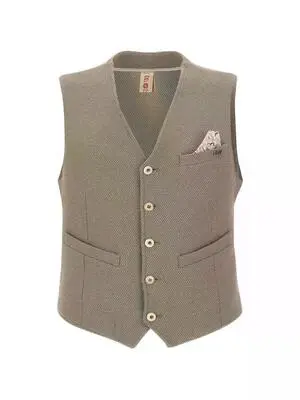BOB Microtextured Button-up Waistcoat - Neutrals