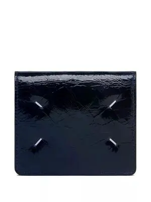 MAISON MARGIELA Four Stitches Crackled Leather Wallet - Blue