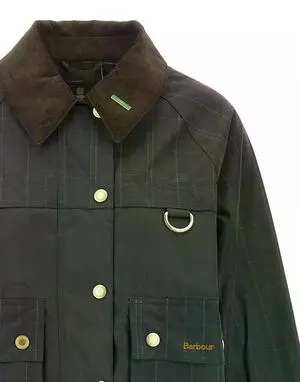 Barbour Spey Tartan-collar Waxed Jacket