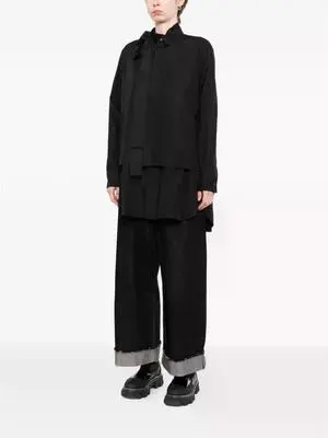Sacai Pussy-bow Layered Shirt - Black