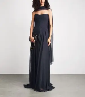 Monique Lhuillier Silk Chiffon Gown