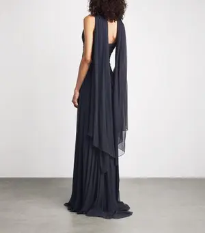 Monique Lhuillier Silk Chiffon Gown