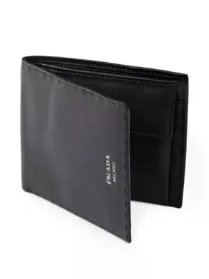 Prada Antiqued-leather Wallet