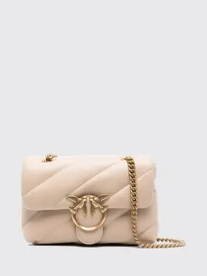 Pinko Quilted Leather Mini Bag - Beige