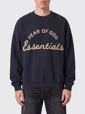 Fear Of God Crewneck Cotton Sweatshirt With Logo And Dropped Shoulders - Black