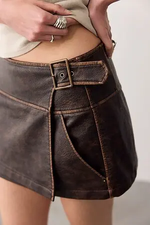 We The Free Suki Vegan Leather Micro Skirt