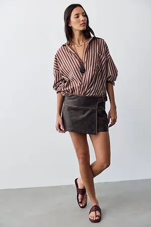 We The Free Suki Vegan Leather Micro Skirt