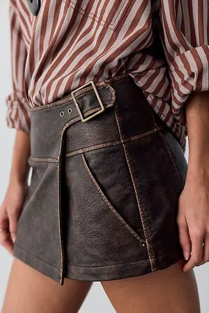 We The Free Suki Vegan Leather Micro Skirt
