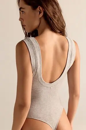 INTIMATELY Ribbed Bodysuit With Scoop Neck And Low Back