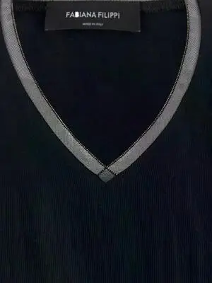 Fabiana Filippi V-neck Sweater With Bead Trim