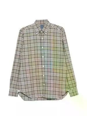 BARBA NAPOLI Check-pattern Button-down Shirt - Neutrals