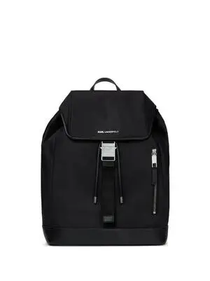 Karl Lagerfeld K/nylon Buckle Backpack - Black