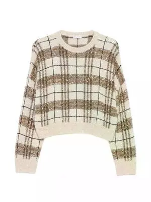 Brunello Cucinelli Sequin-embellished Checked Sweater