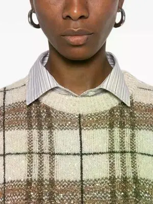 Brunello Cucinelli Sequin-embellished Checked Sweater