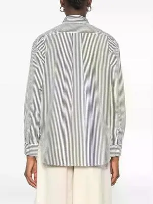 Polo Ralph Lauren Vertical Stripe Logo Embroidered Cotton Shirt