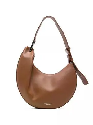 Emporio Armani Pebbled Leather Shoulder Bag - Brown