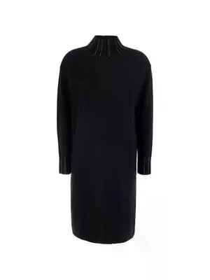 Fabiana Filippi High-neck Beaded Knit Dress - Black