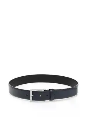 Corneliani Leather Belt With Silver-tone Buckle - Blue