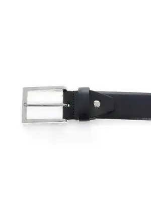Corneliani Leather Belt With Silver-tone Buckle