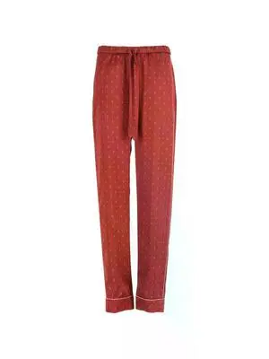 FORTE_FORTE Le Club Print Satin Finish Pajamas - Red