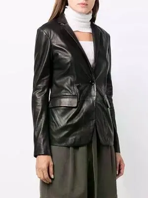 P.a.r.o.s.h Single-breasted Leather Blazer