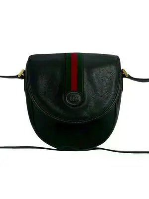 Gucci Leather Crossbody Bag With Web Detail