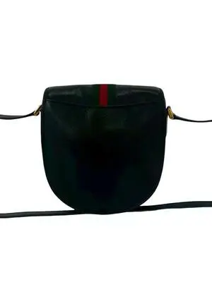 Gucci Leather Crossbody Bag With Web Detail