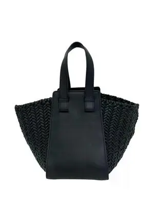 Loewe 2010-2026 Woven Leather Trim Compact Hammock Bag Satchel