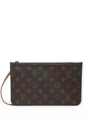 LOUIS VUITTON 2015 Monogram Neverfull Mm Pouch - Brown