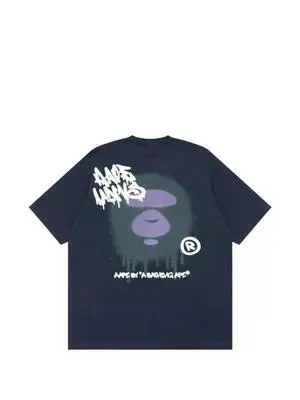 AAPE BY *A BATHING APE Aapeunvs Moonface-print T-shirt - Blue
