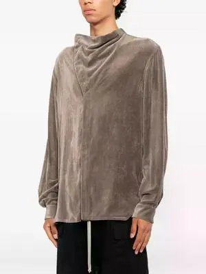 Rick Owens Velvet-effect Draped Shirt