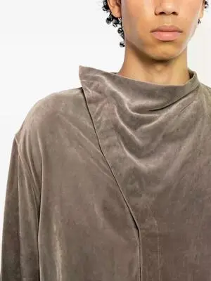 Rick Owens Velvet-effect Draped Shirt