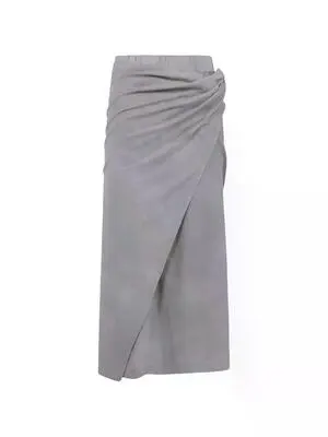ZIGGY CHEN Draped Wrap Midi Skirt
