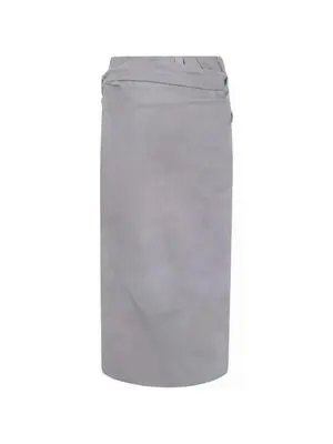 ZIGGY CHEN Draped Wrap Midi Skirt