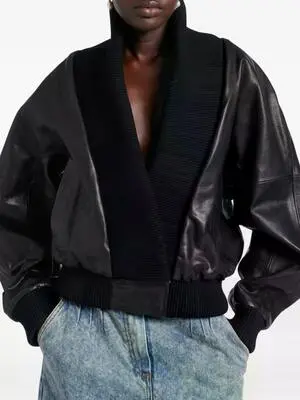 Magda Butrym Ribbed-knit Leather Jacket