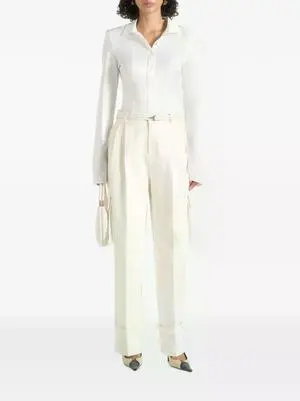 Manière De Voir Tailored Pleated Cargo Trousers - White