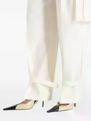 Manière De Voir Tailored Pleated Cargo Trousers - White