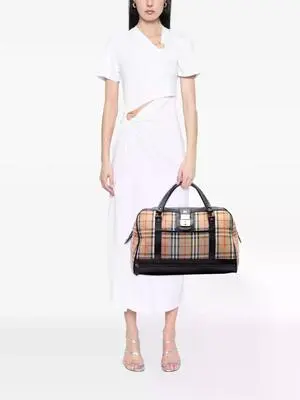 Burberry Haymarket Check Canvas Travel Bag - Neutrals